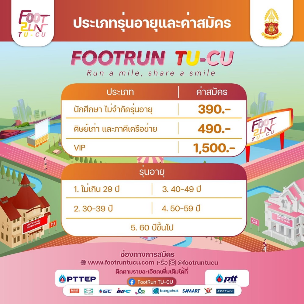 Virtual Run สานสัมพันธ์ ธรรมศาสตร์-จุฬาฯ ชวนเก็บระยะวิ่ง ในงาน Foot Run ...